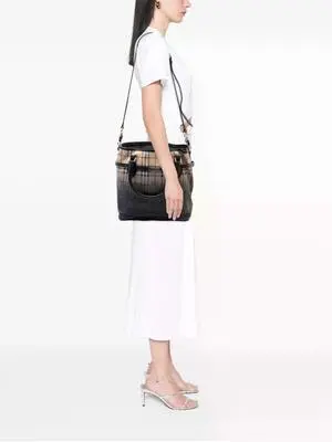 Burberry Haymarket Check Ombre Coated Canvas Satchel - Neutrals