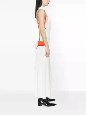 Valentino Garavani 2000-2026 Calfskin Vltn Wallet With Neck Strap Crossbody Bag - Orange