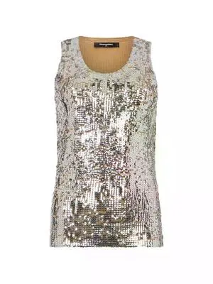 Dsquared2 All-over Sequined Tank Top - Silver