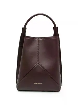 Victoria Beckham Geometric Paneled Leather Tote Bag - Red