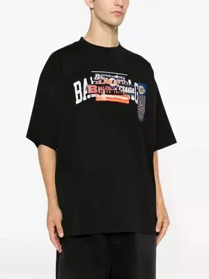 Balenciaga Graphic-print Oversized-fit T-shirt - Black