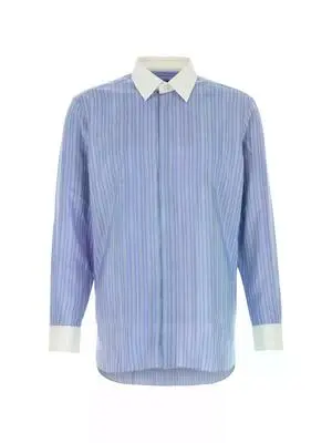 TOM FORD Striped Embroidered Silk Shirt