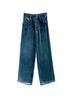 PIERRE-LOUIS MASCIA Velvet Effect Trousers - Blue