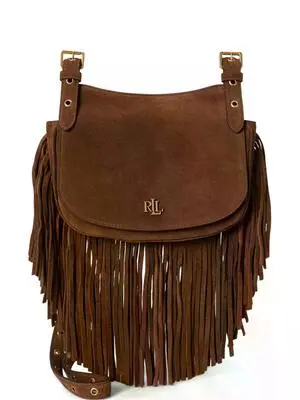 Ralph Lauren Marcy Suede Crossbody Bag With Fringe Trim