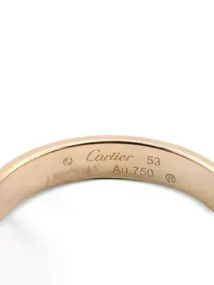 Cartier 18k Rose Gold Engraved Logo Ring