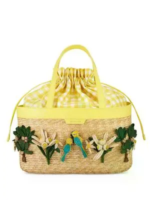 AQUAZZURA Birdsong Raffia Tote Bag - Neutrals