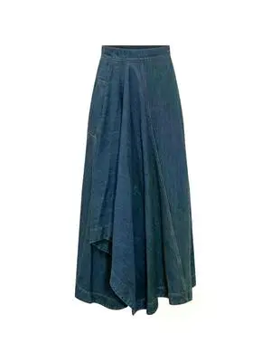 Givenchy Asymmetric Midi Skirt In Denim