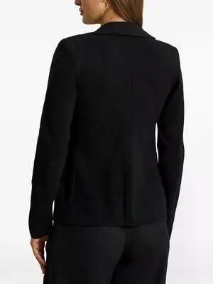 Ralph Lauren Double-breasted Piqué Blazer With Peak Lapels - Black