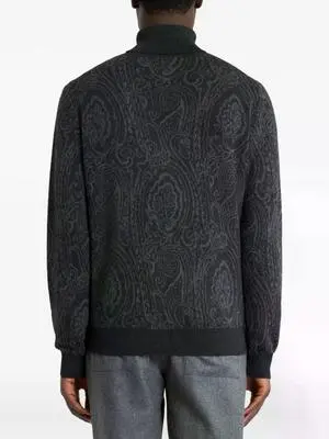 Etro Wool-blend Jacquard Turtleneck With Arnica Motif