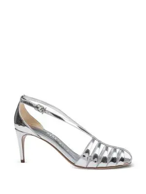 FERRAGAMO Metallic Caged Sandals - Silver