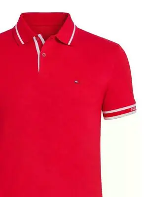 Tommy Hilfiger Striped Sleeve Polo Shirt - Red