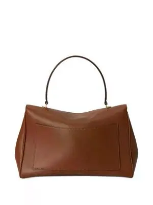 Ralph Lauren Farrah Leather Satchel Bag - Brown