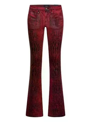John Richmond Crocodile-print Fla Trousers