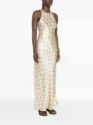 MC2 SAINT BARTH Katy Polka Dot Silk Maxi Dress
