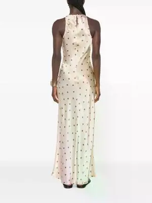 MC2 SAINT BARTH Katy Polka Dot Silk Maxi Dress