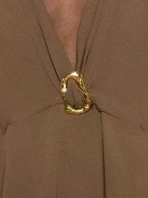 FORTE_FORTE Hammered Ring Draped Top