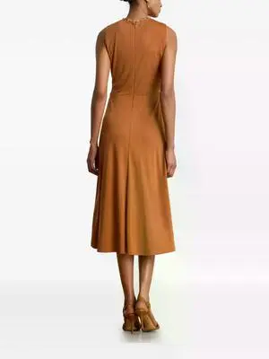 Ralph Lauren Sleeveless Twist-front A-line Midi Dress - Orange
