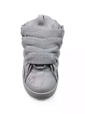 LANVIN Curb Leather Sneakers - Grey