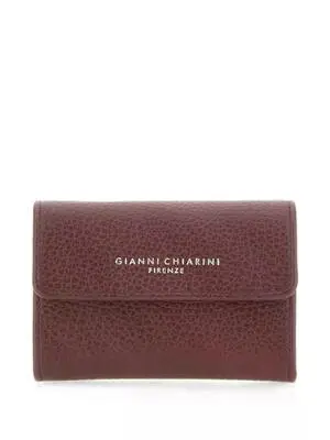GIANNI CHIARINI Dollaro Hammered Leather Wallet - Red