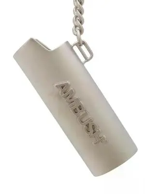 AMBUSH Logo Lighter Case Keychain - Silver