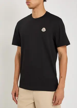 Moncler Logo Cotton T-shirt - Black