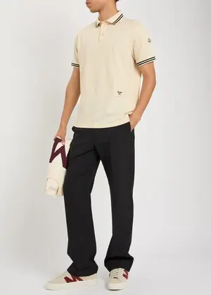 Moncler Logo-embroidered Piqué Cotton Polo Shirt
