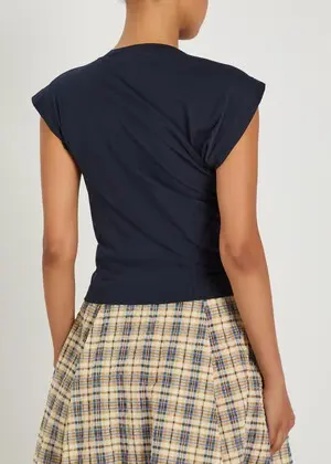 VIVIENNE WESTWOOD Asymmetric Cotton Top - Navy