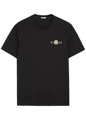 Moncler Logo Stretch-cotton T-shirt - Black