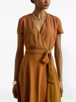 Ralph Lauren Belted Surplice Midi Dress