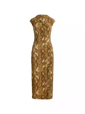 Ralph Lauren Cap-sleeve Midi Dress - Brown