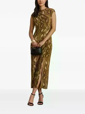 Ralph Lauren Cap-sleeve Midi Dress - Brown