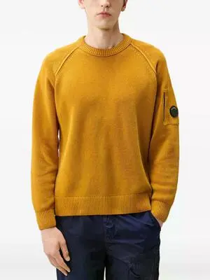 C.P. COMPANY Lens Detail Raglan Sleeve Sweater - Yellow