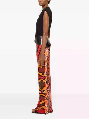 Emilio Pucci Satin Maxi Skirt With Soleil Print
