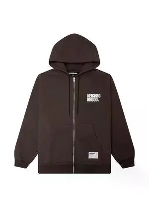 NEIGHBORHOOD Logo Print Zip-up Hoodie - Brown