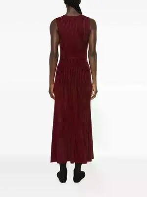 Gabriela Hearst Belted Ribbed-knit Midi Dress - Red