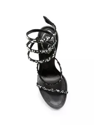 Rene Caovilla Cleo Crystal-embellished Spiral Ankle Strap Sandals