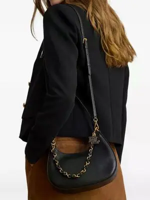 Ralph Lauren Marcy Chain-link Shoulder Bag - Black