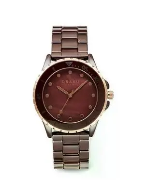 OBAKU Lille 32mm Watch With Link Bracelet - Brown