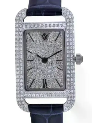 CHRISTIAN VAN SANT Opaline Crystal-embellished Rectangular Watch