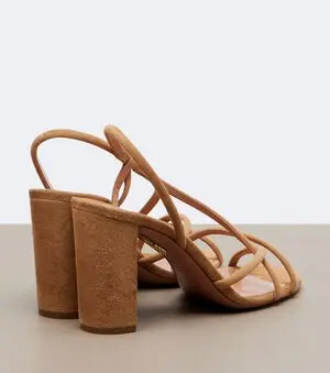 AQUAZZURA Horizon Suede Sandals - Beige