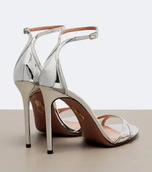 AQUAZZURA Nuda Mirrored Leather Sandals