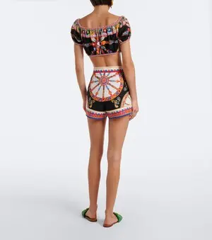 Dolce & Gabbana Carretto Printed Cotton Poplin Shorts