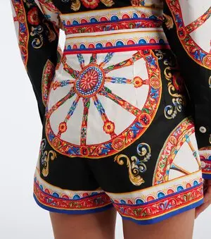 Dolce & Gabbana Carretto Printed Cotton Poplin Shorts