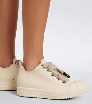 Rick Owens Jumbolace Leather Sneakers - White