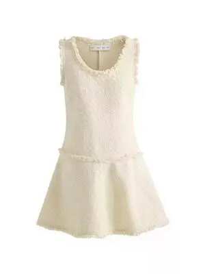 Proenza Schouler White Label Kaida Dress In Basketweave Tweed - Neutrals