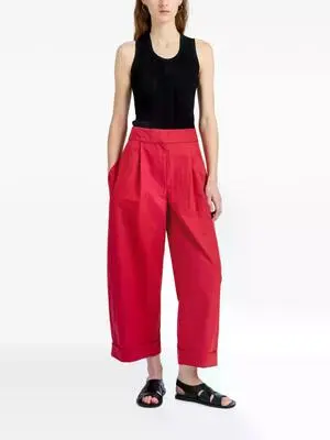 Proenza Schouler White Label Washed Cotton Trousers - Red