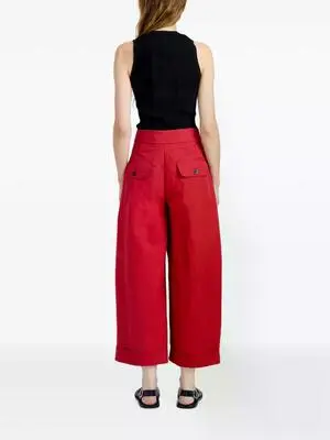 Proenza Schouler White Label Washed Cotton Trousers - Red