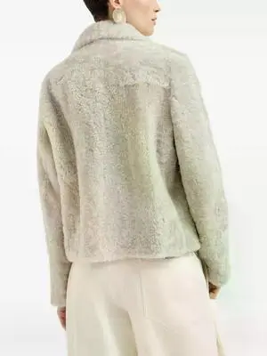 Brunello Cucinelli Fuzzy Shearling Pea Coat