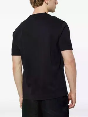 Emporio Armani Logo-embroidered T-shirt - Black