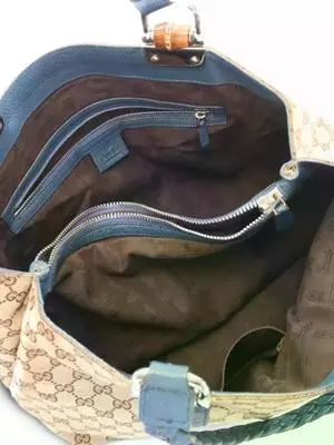Gucci 2000s Bamboo Gg Canvas Tote Bag